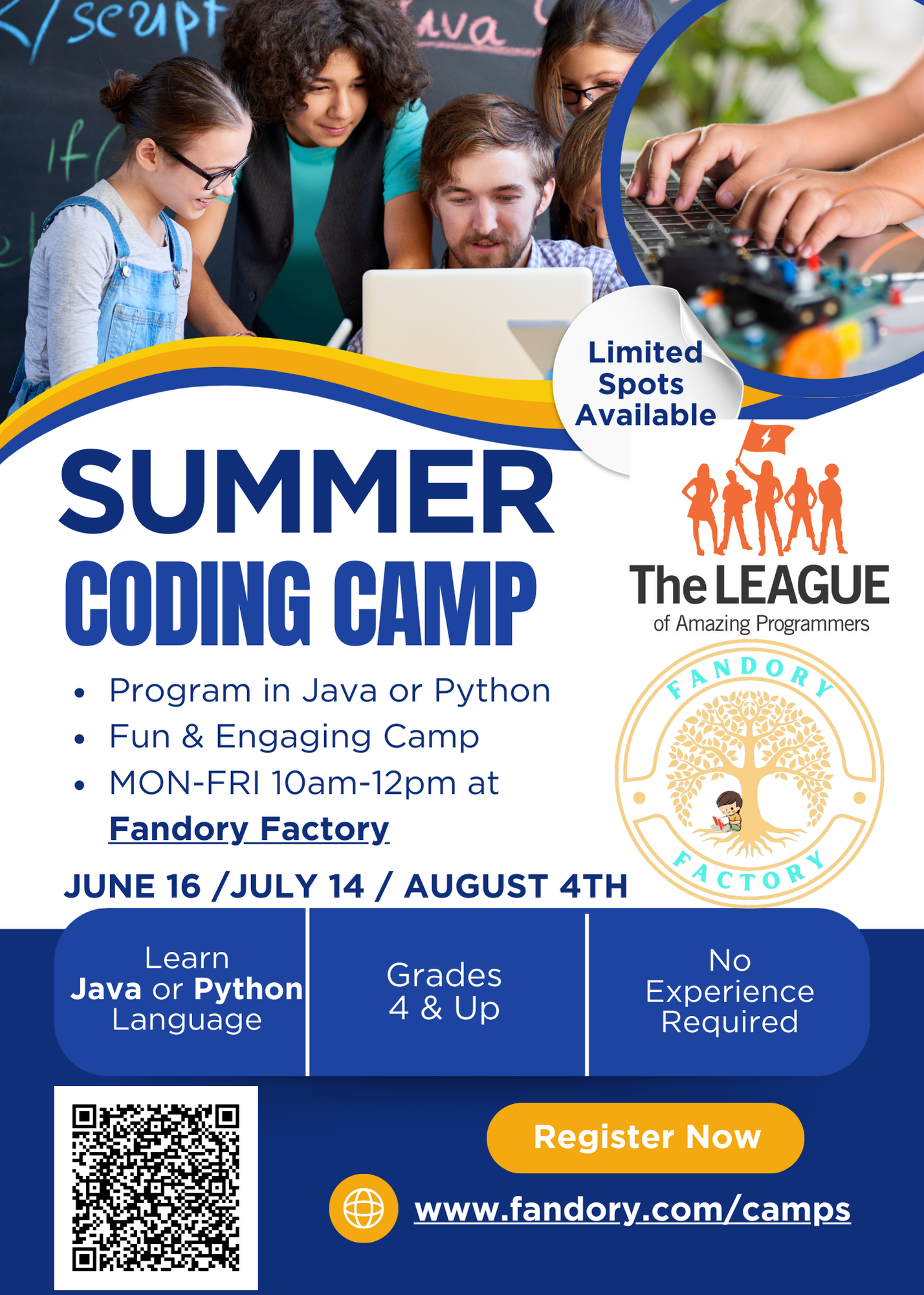 San Diego Kids Coding Camp – Python & Java Programming for Grades 4+ | Fandory Factory